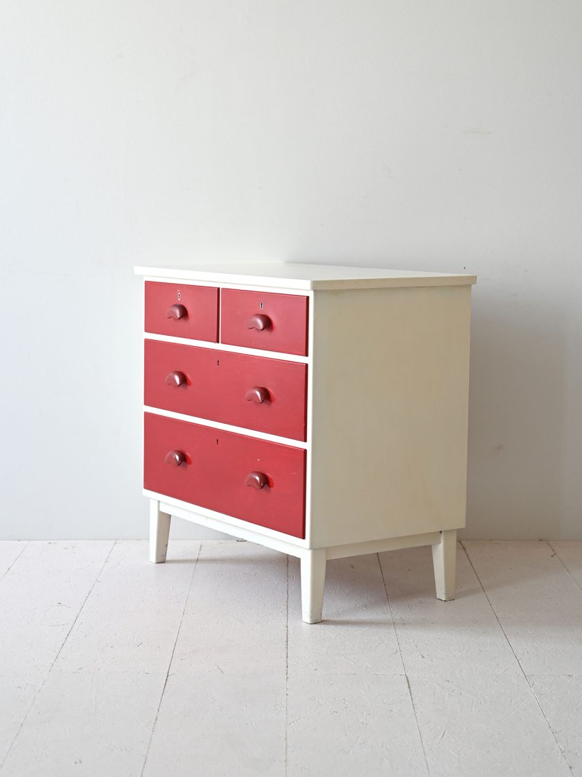 Red and white dresser store