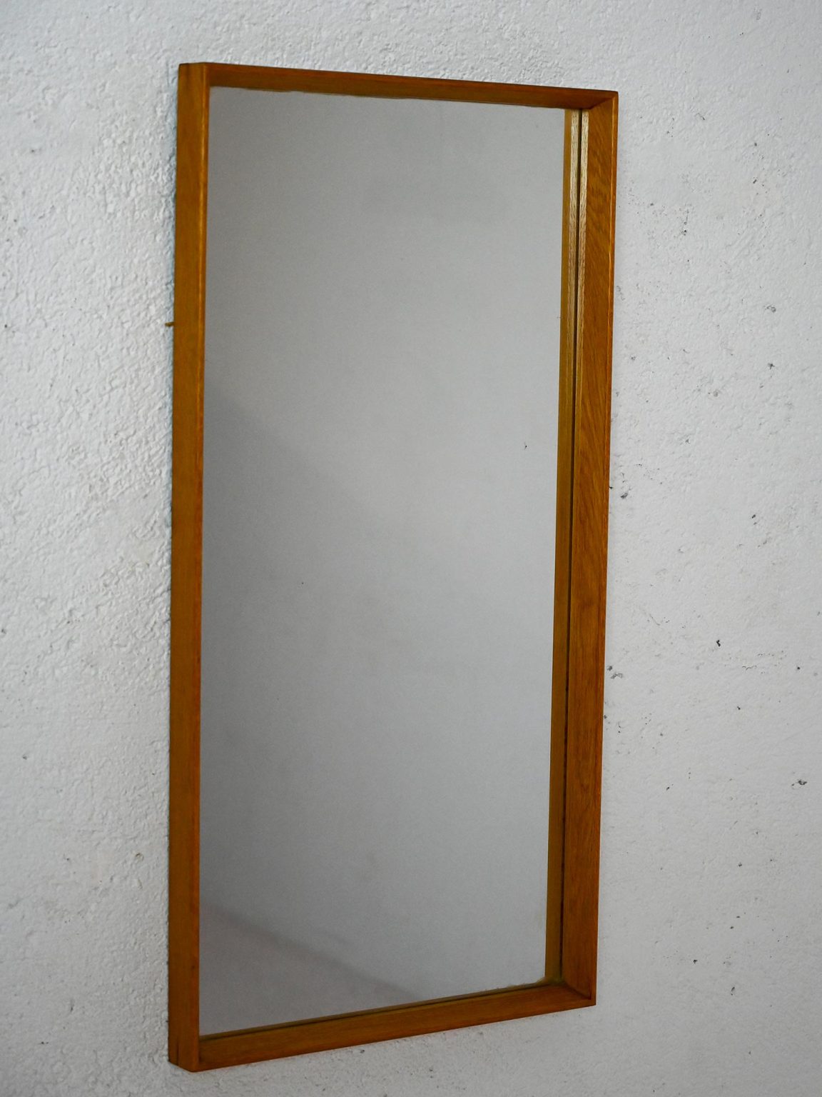 Vintage Scandinavian mirror with wooden frame | Casafika