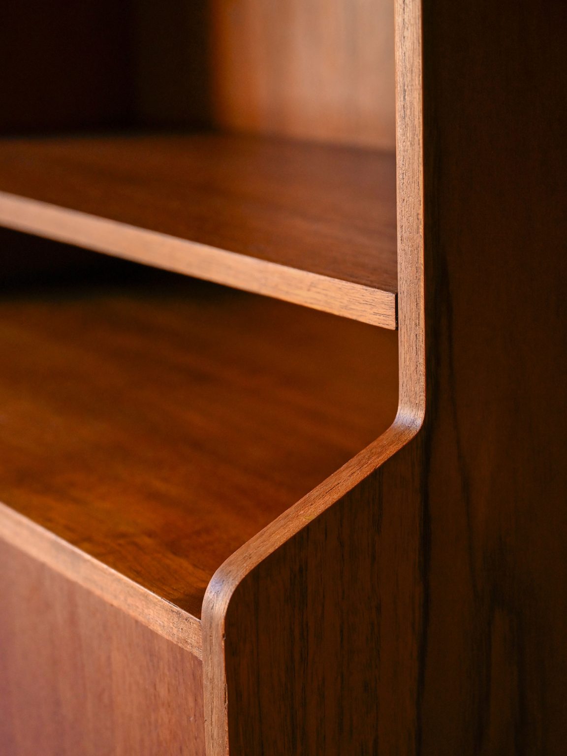 Scandinavian Teak Bookcase with Hinged Doors | Casafika