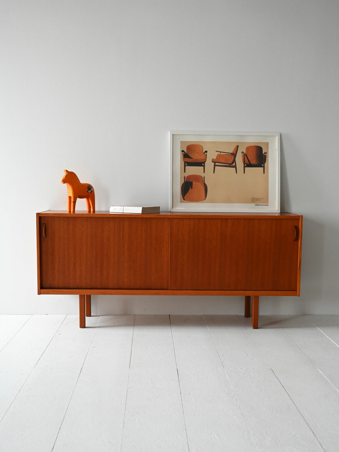 Scandinavian vintage sideboard with sliding doors | Casafika