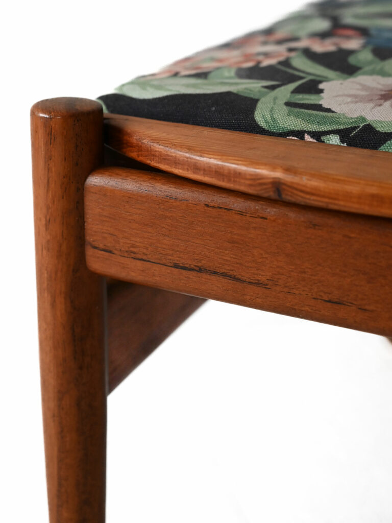 Scandinavian 1950s footstool with Frank fabric | Casafika