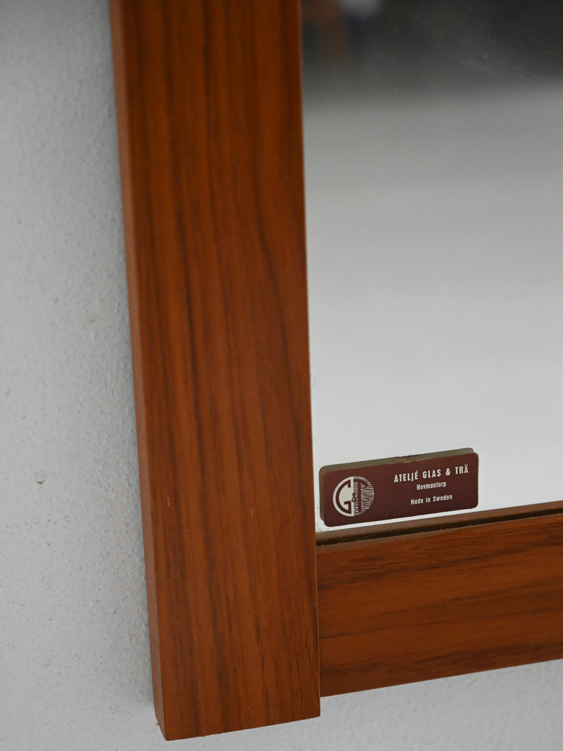 Scandinavian vintage teak mirror from the 1960s | Casafika