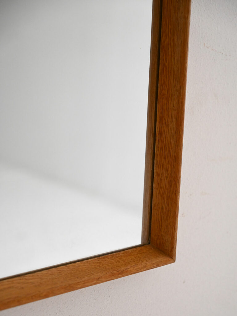 Scandinavian vintage rectangular oak mirror | Casafika