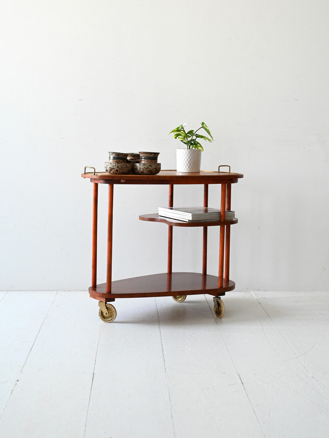 Vintage Scandinavian mahogany trolley, 1940s | Casafika