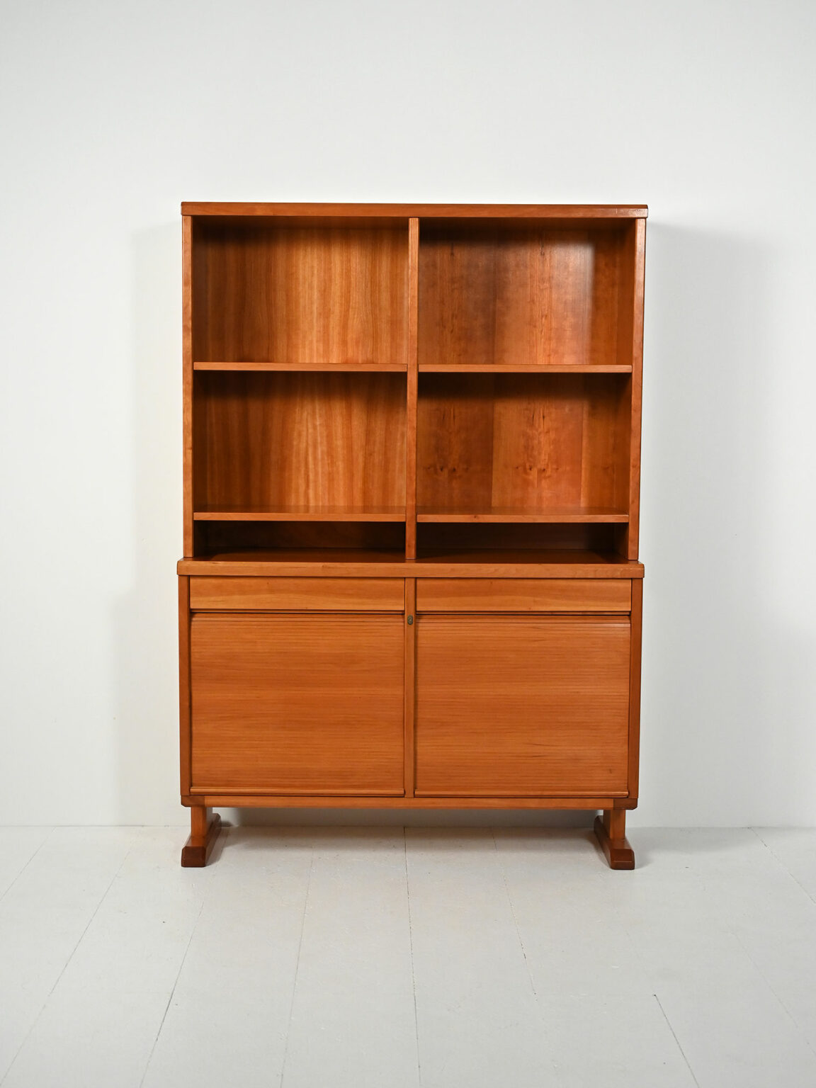 Scandinavian bookcase with sideboard and exposed shelves, 1940s/50s ...